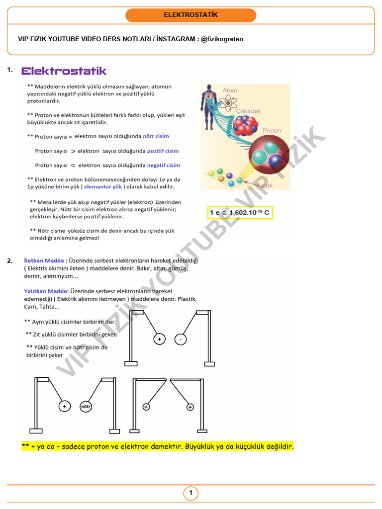 ELEKTROSTATİK | PDF