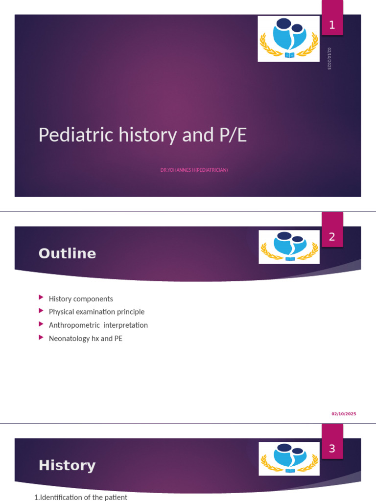 Pediatric History and Physical Examination Guide | PDF | Medical ...