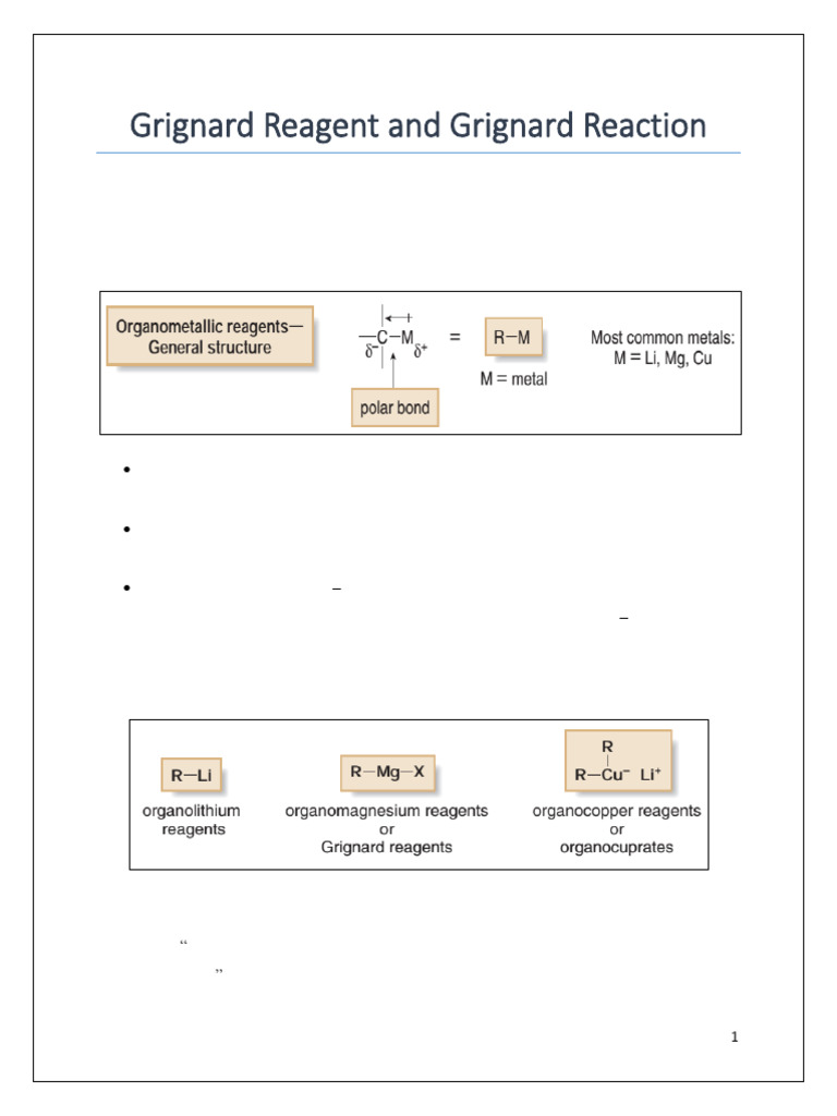 7.2 Reactions of Grignard Reagent | PDF | Chemical Reactions | Ester