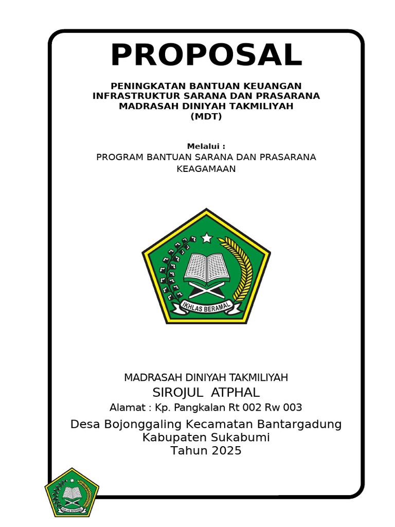 Proposal Bantuan Sarana MDT | PDF