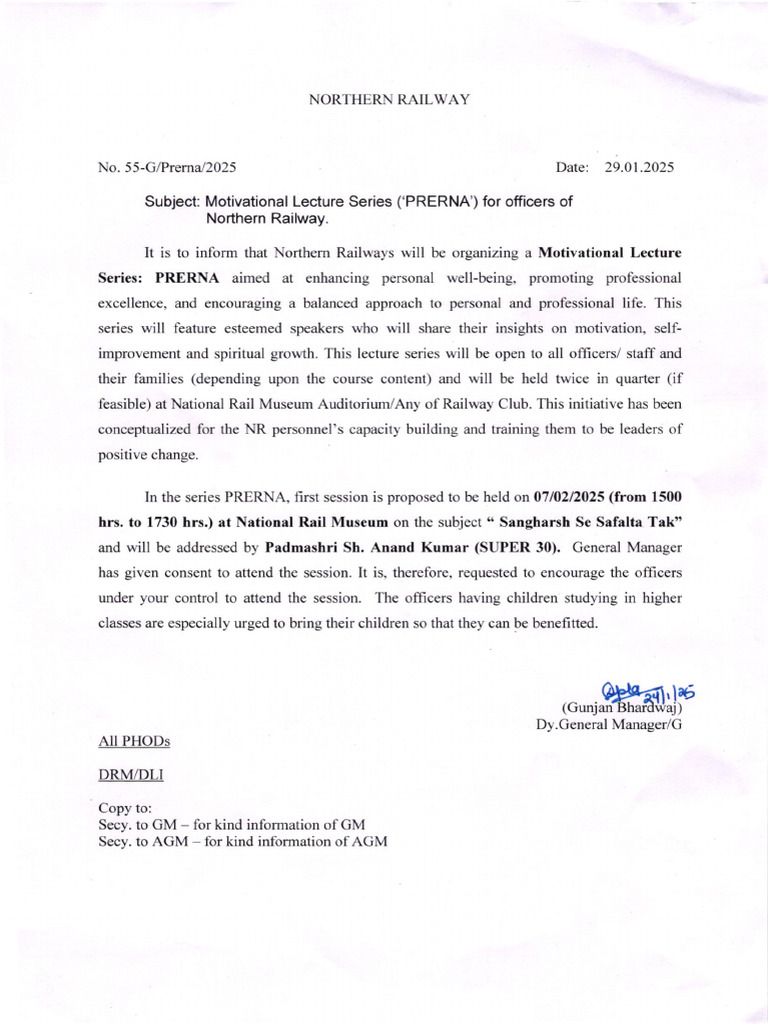 Prerna Letter To All Phods & DRM Dli | PDF