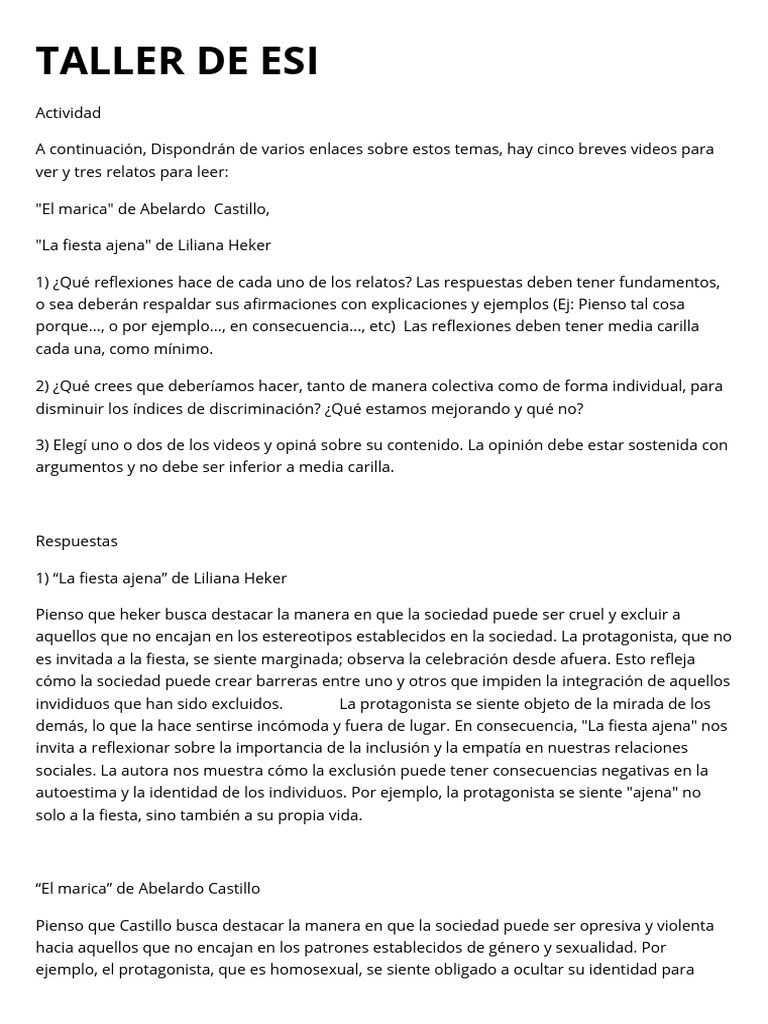 Taller de Esi PDF | PDF | Discriminación | Racismo