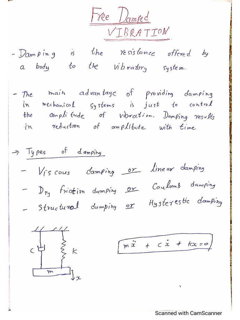 Free Damped Vibration | PDF
