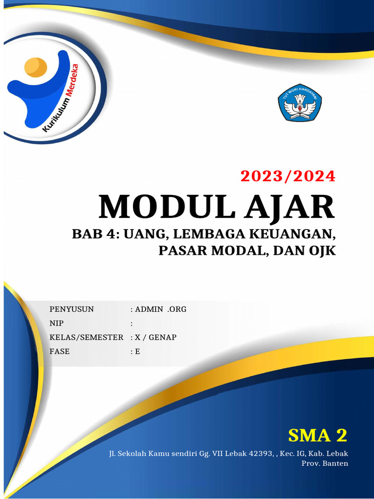 Modul Ajar Pasar Modal dan OJK Kelas 10 | PDF