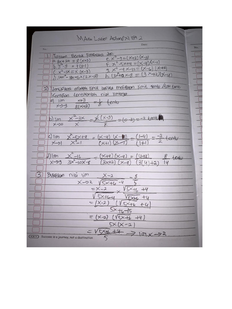 MTK Wajib 24 Jan (M. Aulia Latief Ardhan Xi Ipa2) | PDF