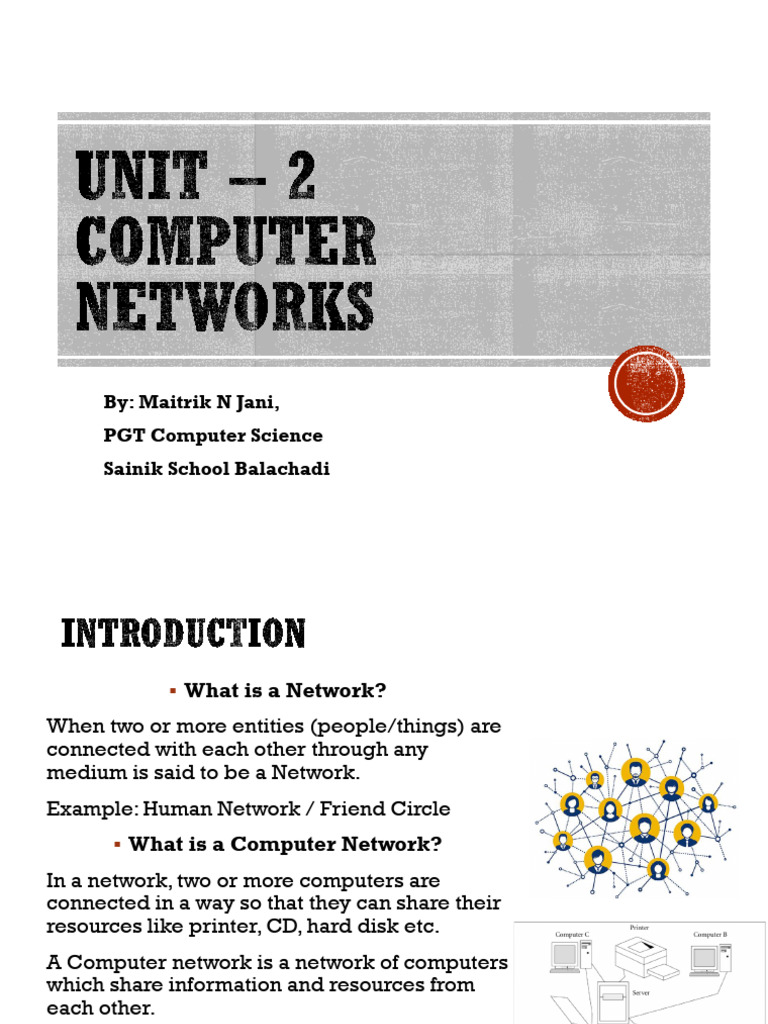 PDF Class 12 Computer Networks Notes by MNJ (1) | PDF | Computer ...