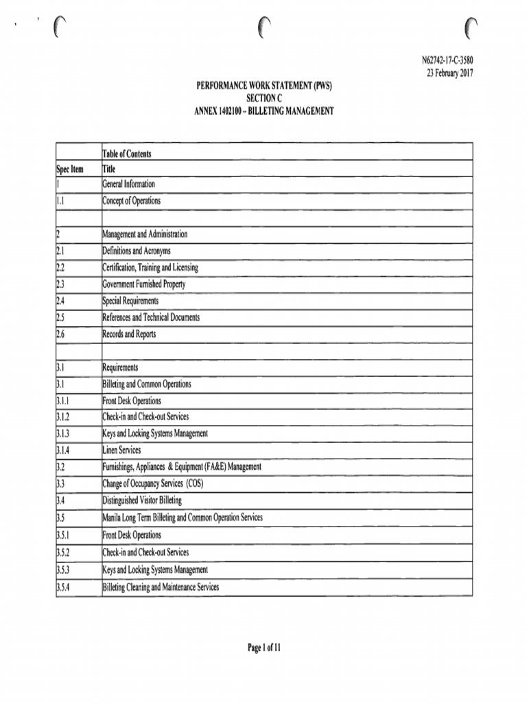 Annex 1402100 - Billeting Management | PDF