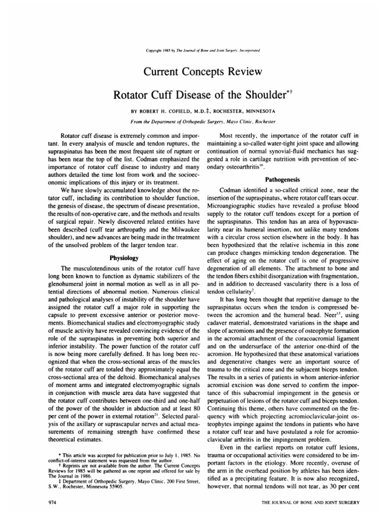 Rotator Cuff Disease of The Shoulder .24 | PDF | Shoulder | Clinical ...