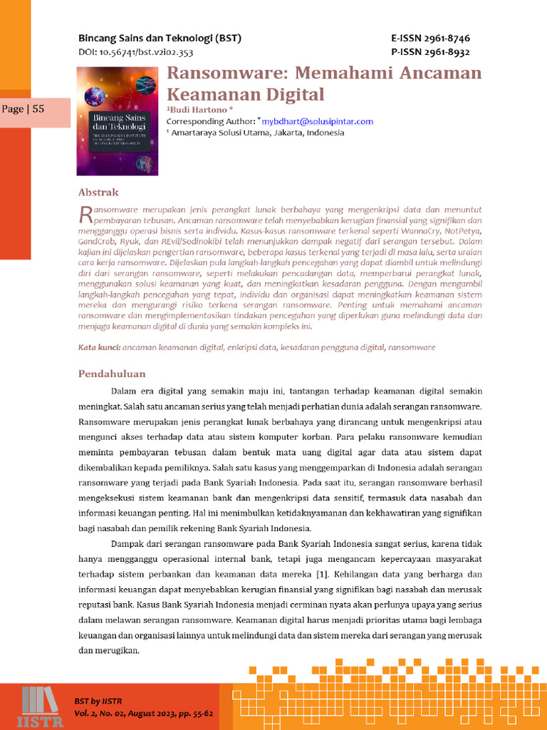 View of Ransomware - Memahami Ancaman Keamanan Digital | PDF