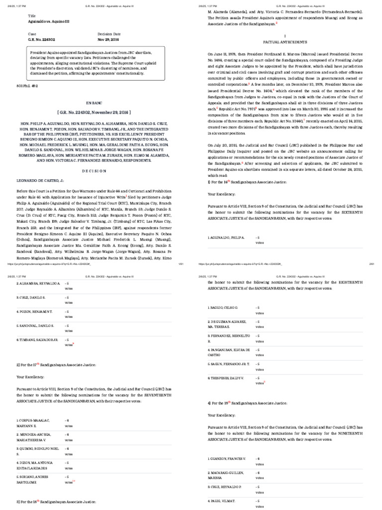 G.R. No. 224302 - Aguinaldo vs. Aquino III | PDF | Standing (Law ...