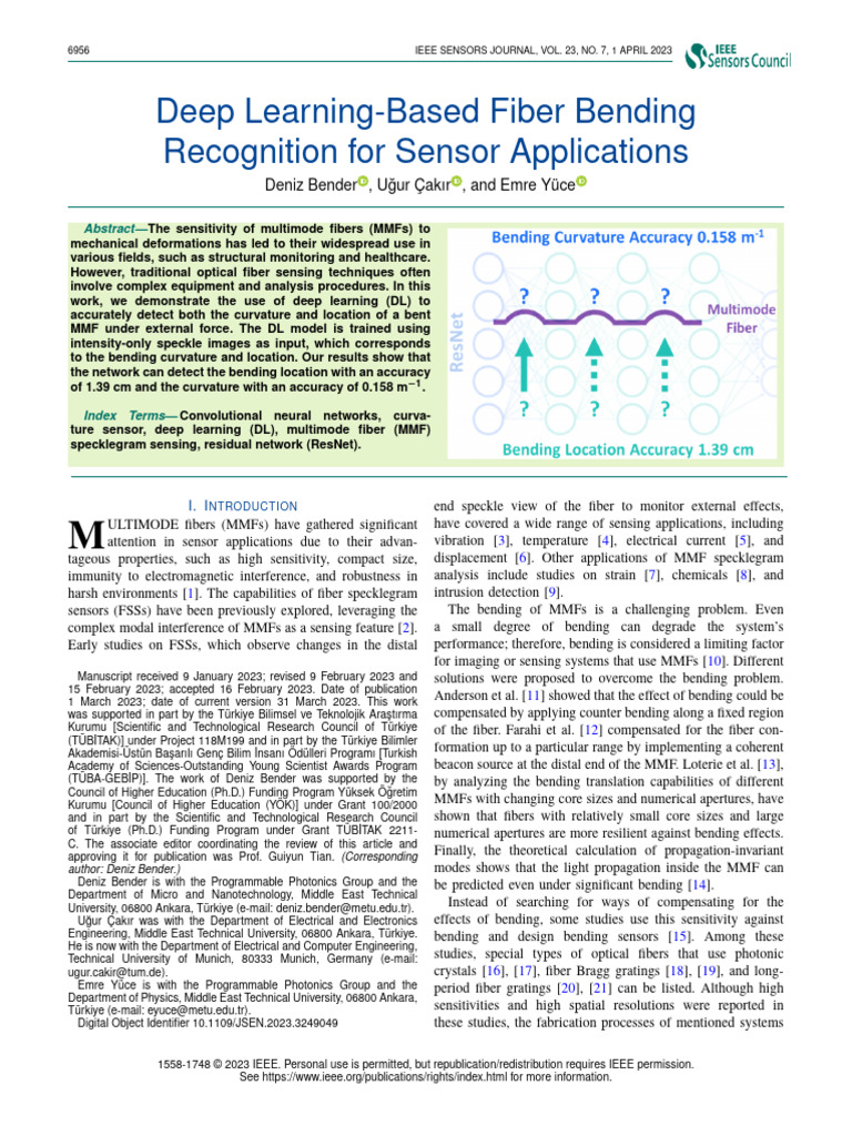 Deep Learning-Based Fiber Bending Recognition For Sensor Applications ...