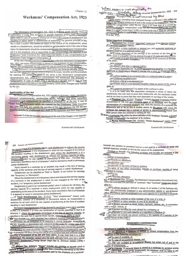 Workmen Compensation Act | PDF