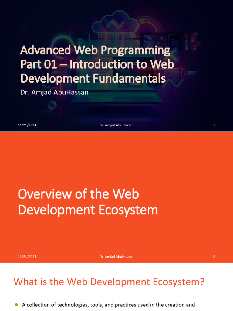 Part 01 - Introduction To Web Development Fundamentals | PDF | Html | World Wide Web