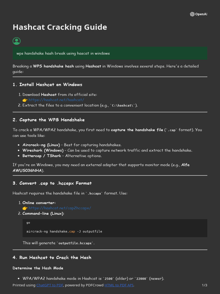Hashcat Cracking Guide | PDF | Computing | Software