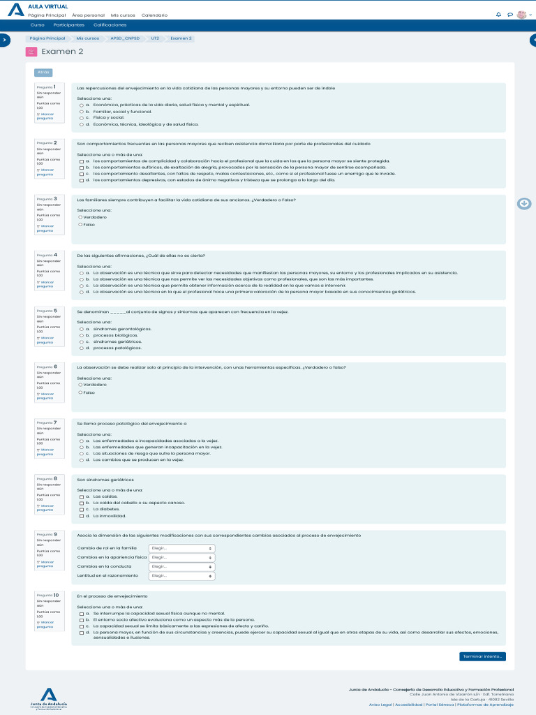 APSD - CNPSD - Examen 2 | PDF | Vejez | Sicología