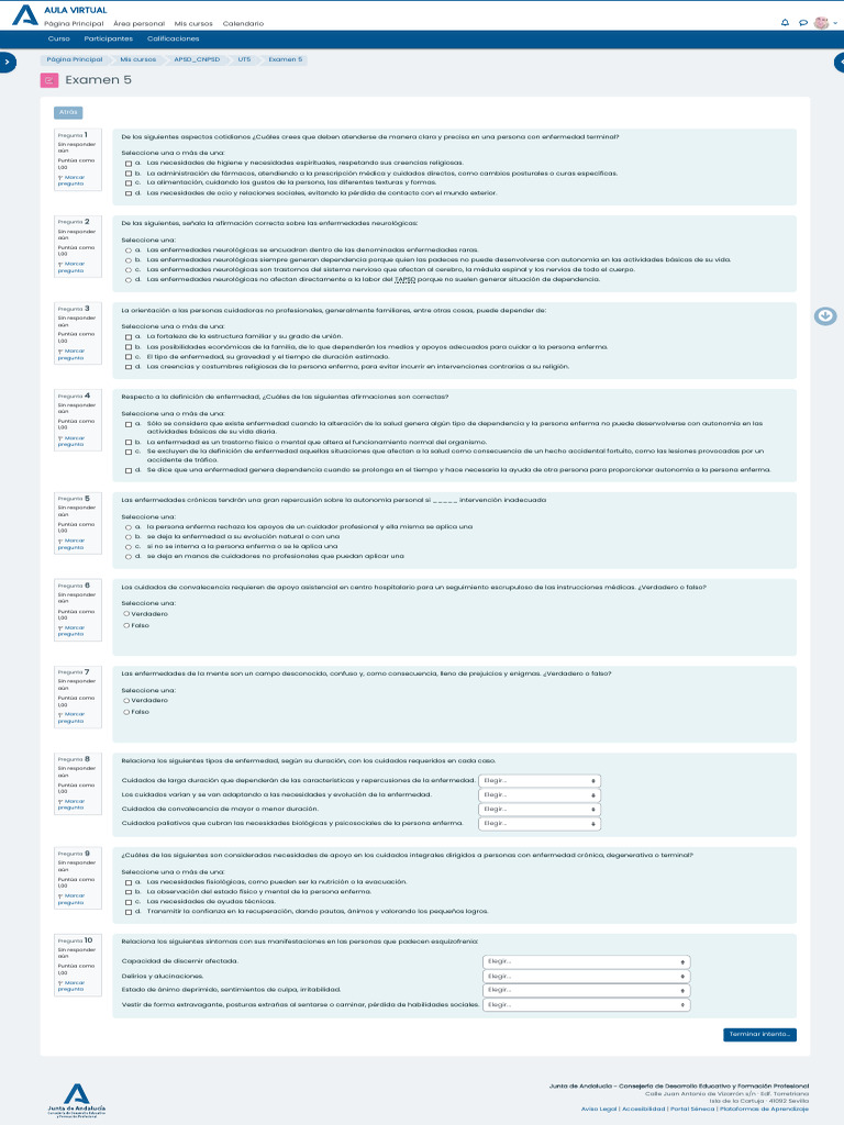 APSD - CNPSD - Examen 5 | PDF | Neurología | Enfermedades y trastornos humanos