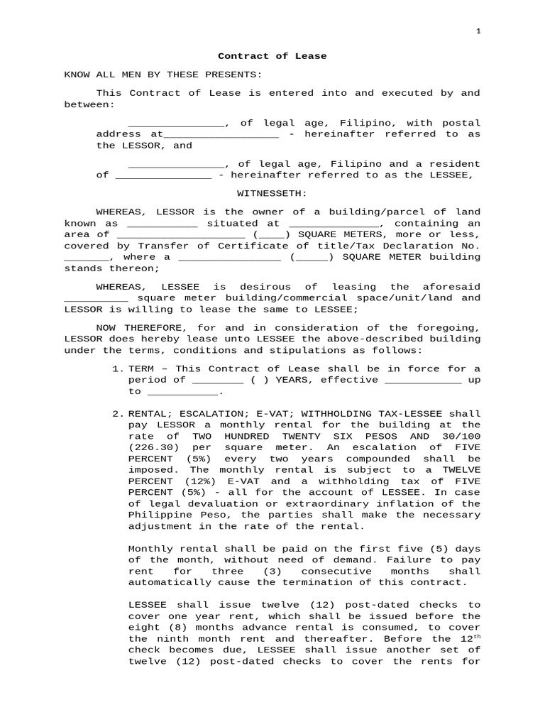 Lease Agreement Template for Property | PDF | Lease | Renting