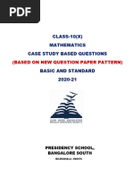 CLASS-10 (X) Mathematics Case Study Based Questions: (Based On New ...