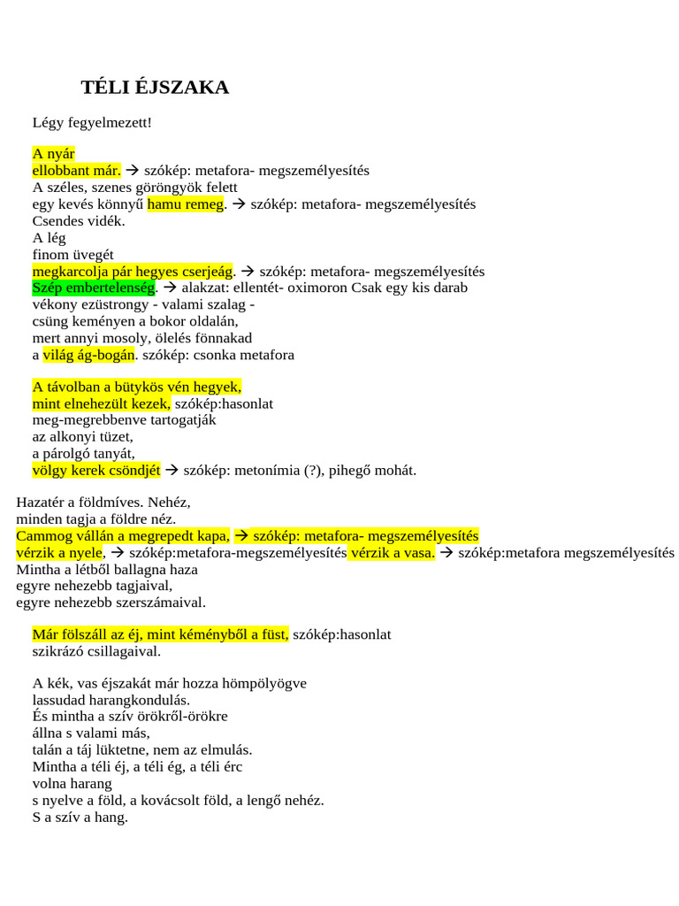 Nyelvtan - Alakzatok, Szóképek | PDF