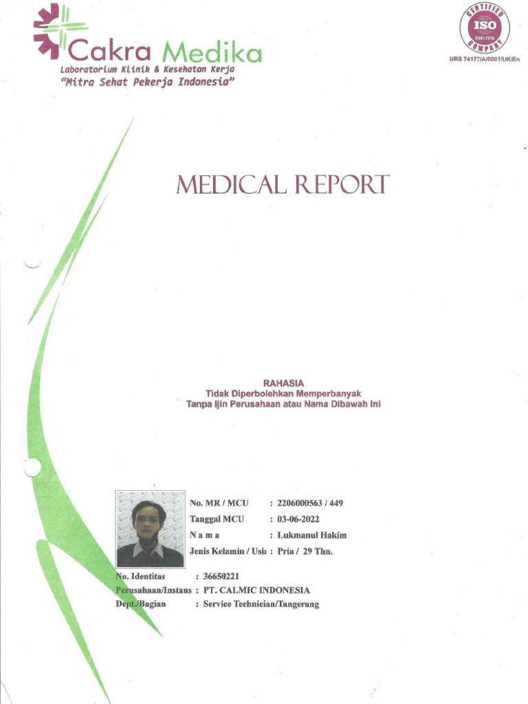 Hasil MCU Lukman | PDF