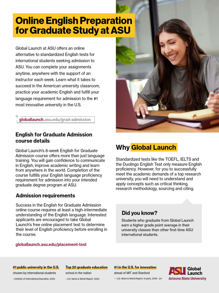Online English For ASU Admission - Graduate - English FY24 | PDF ...