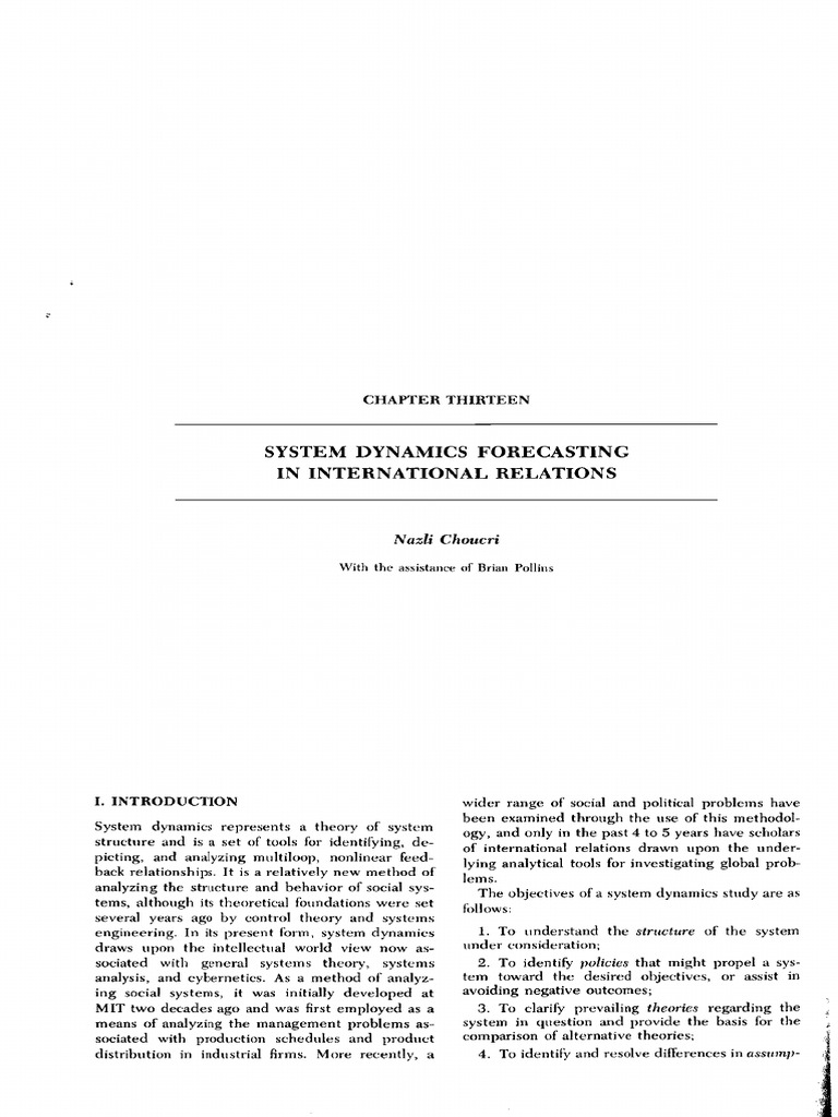 1978 System Dynamics Forecasting in International Relations | PDF