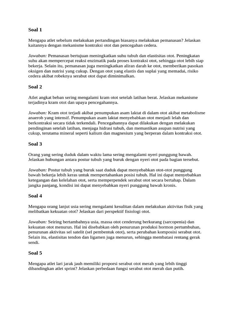 Pemanasan, Kram, dan Kesehatan Otot | PDF