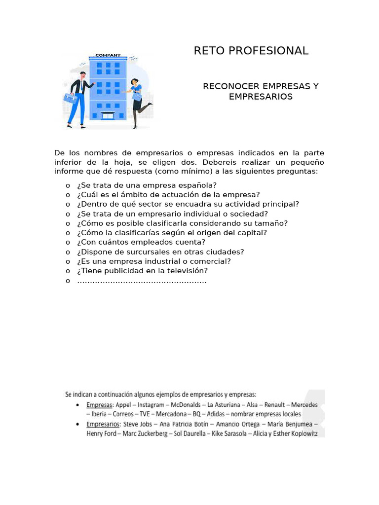 Unidad 1. Reto Profesional | PDF