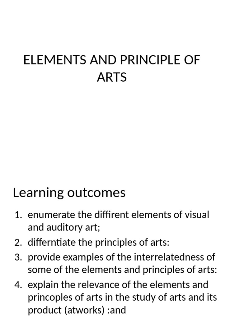 Elements and Principle of Arts | PDF