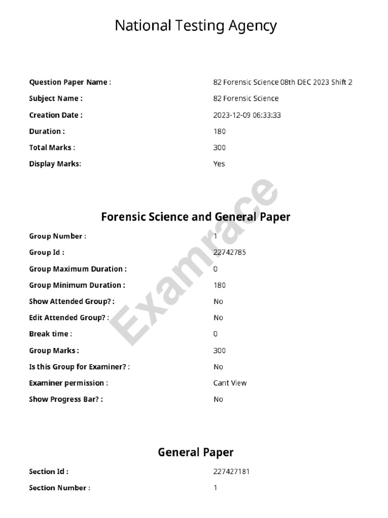 UGC NET Forensic Science December 2023 | PDF