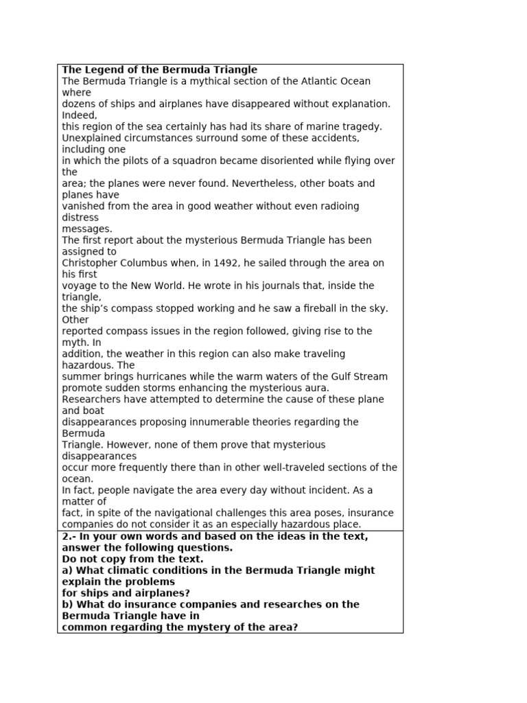 The Legend of The Bermuda Triangle | PDF