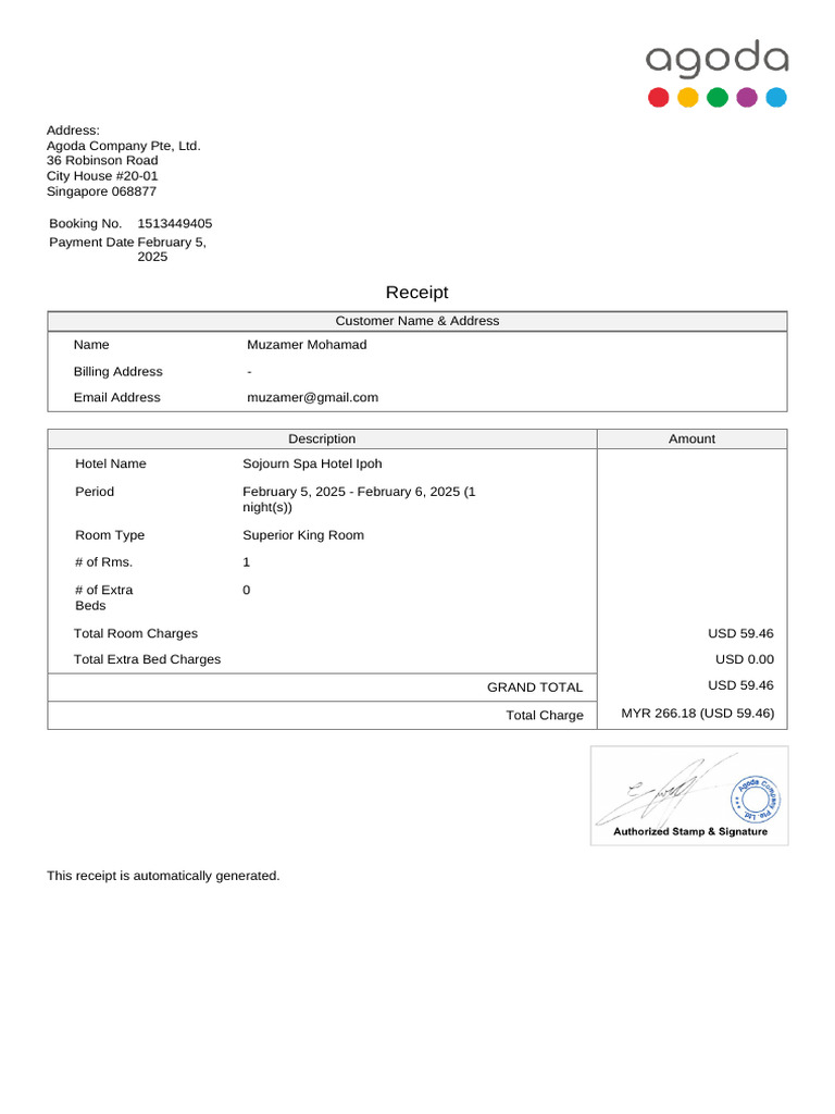 Agoda Ipoh RM250 | PDF