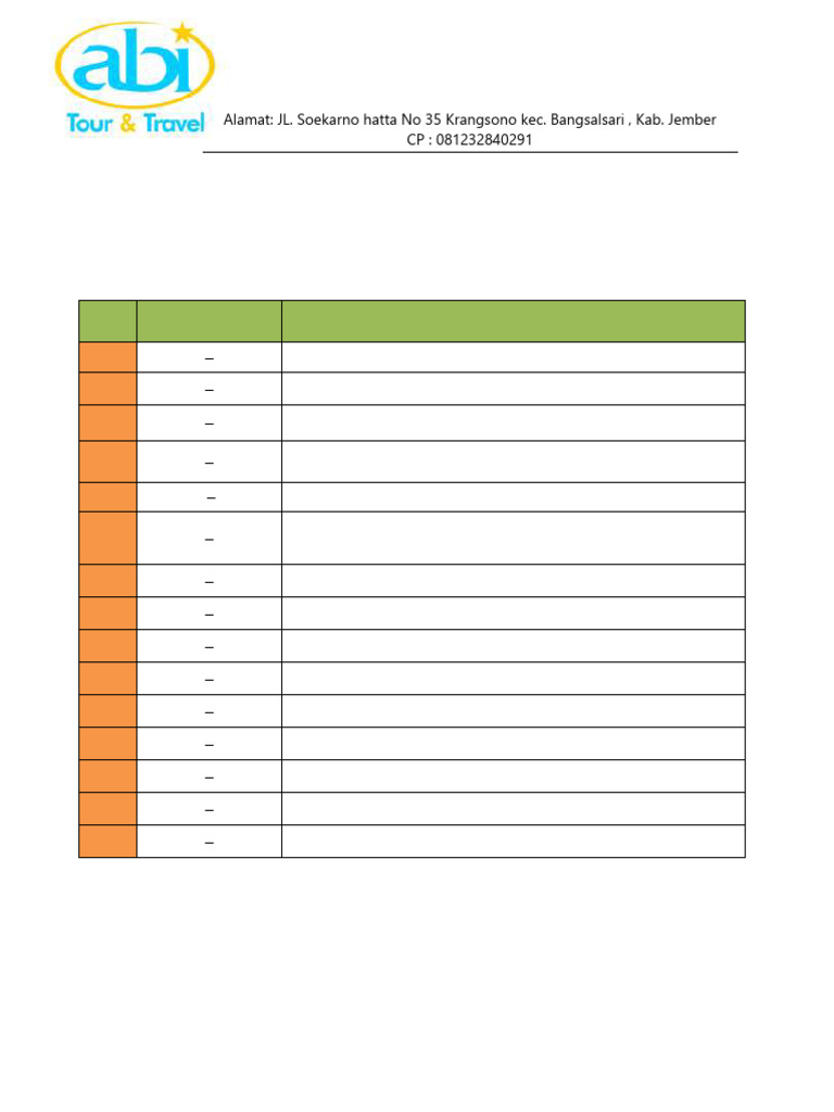 Rundown Kegiatan Study Tour | PDF