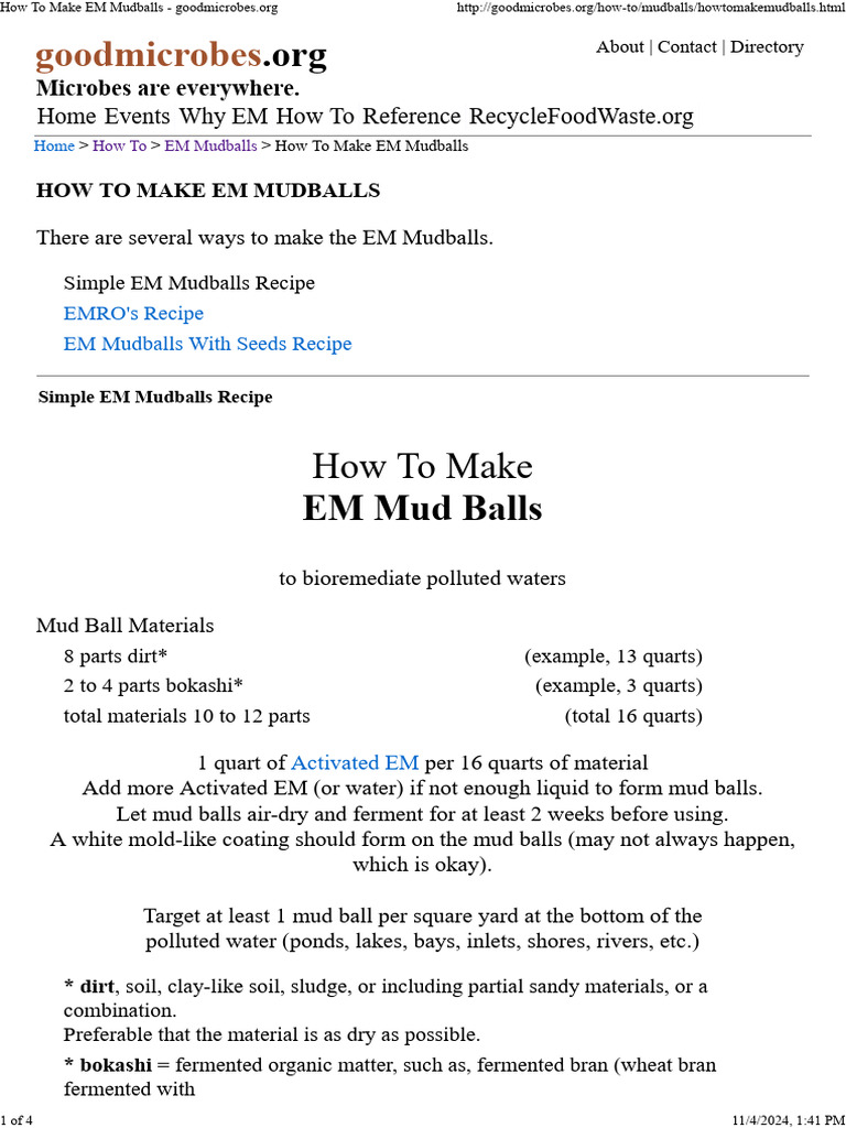 How To Make EM Mudballs | PDF | Seed