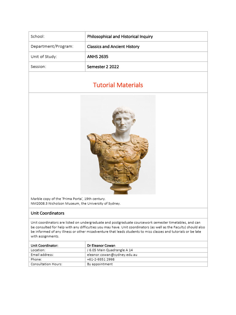 ANHS 2635: Augustus and the Triumvirate | PDF | Mark Antony | Augustus