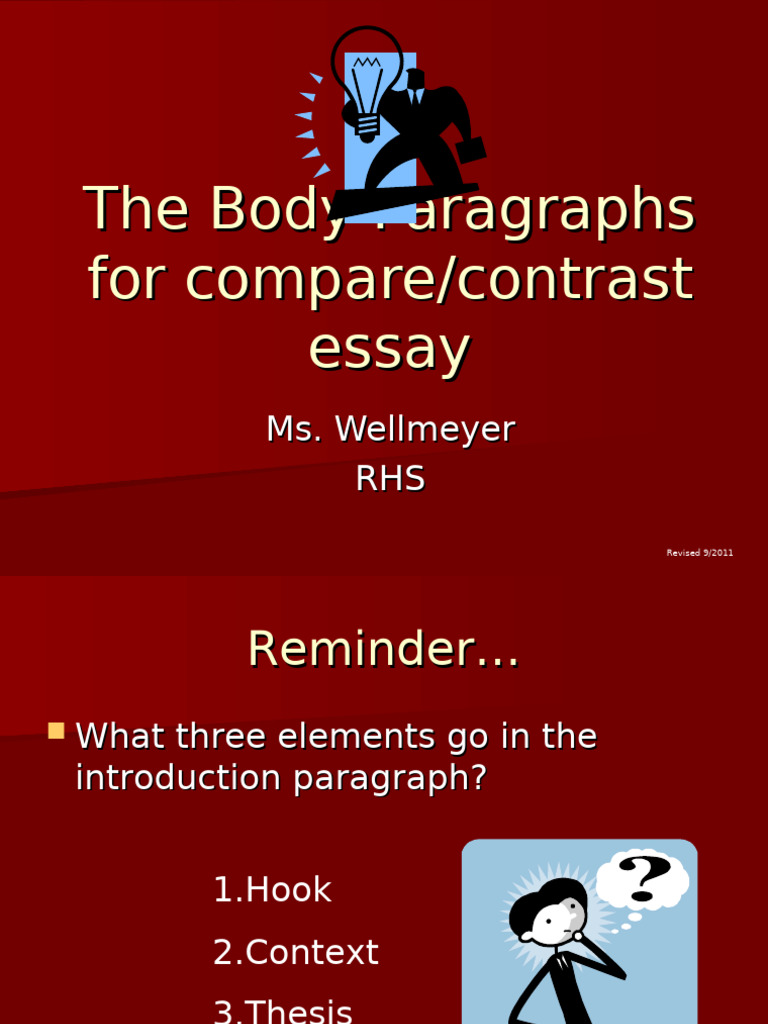 Body Paragraphs in Compare/Contrast Essays | PDF | Essays | Paragraph