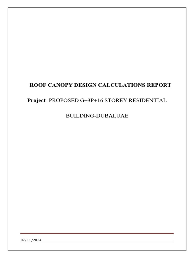 Structural Design Calculations-Roof Canopy -REV2 | PDF | Structural ...