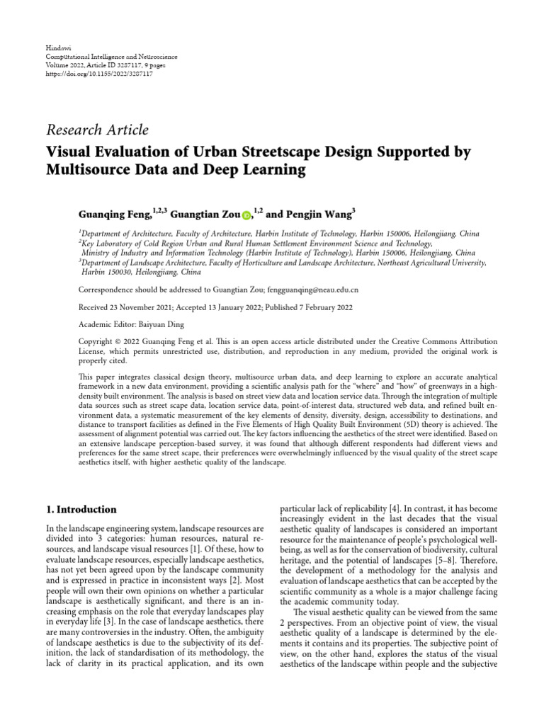 Visual Evaluation of Urban Streetscape Design Supp | PDF | Landscape | Data