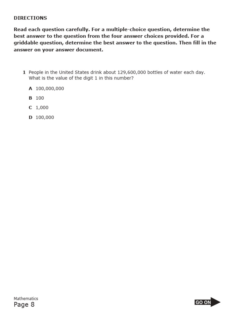 Assessment Math Grade 4 Texas | PDF | Mathematics