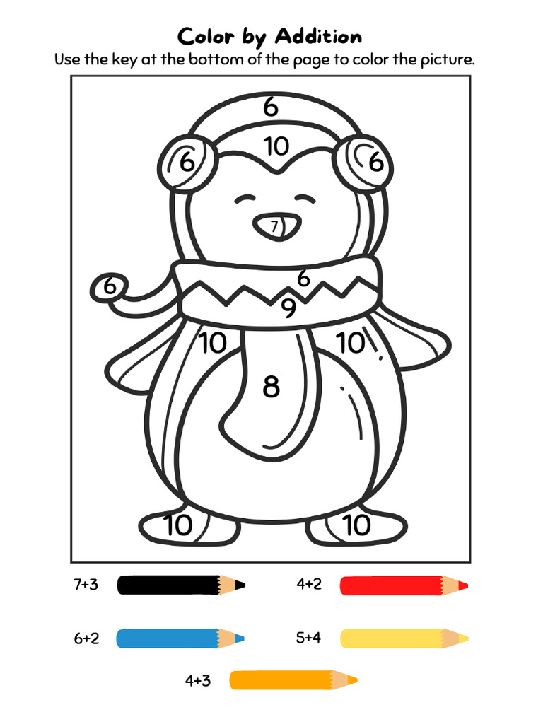 Addition Coloring Worksheet | PDF
