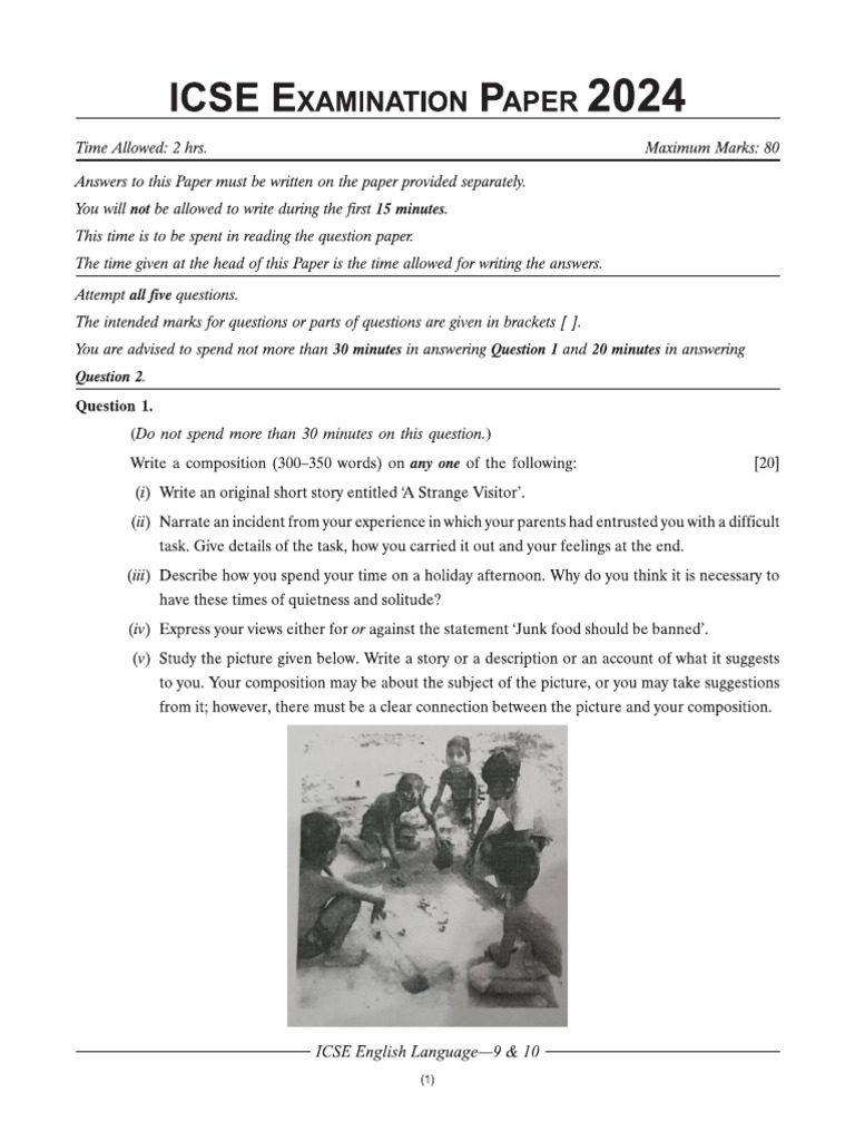 Exam Paper 2024 Pyq English | PDF