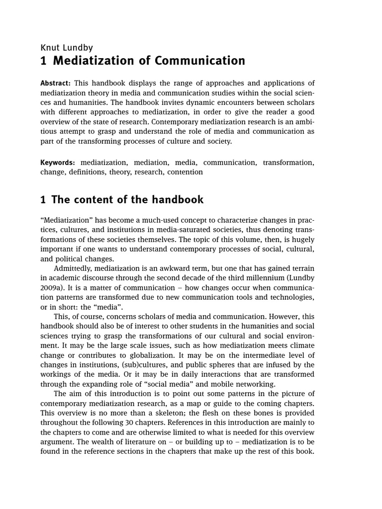 5.mediatization of Communication | PDF | Communication | Concept