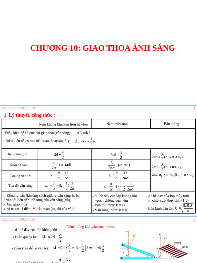 Vật Lý 1 k23 Cuối Kì c10-11- Nam Lê | PDF