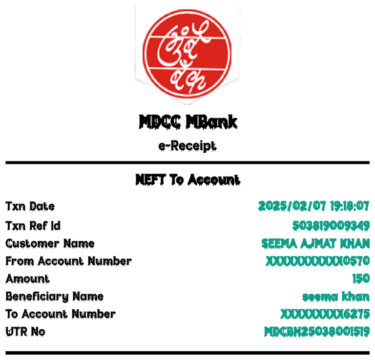 e-Receipt for NEFT Transaction | PDF