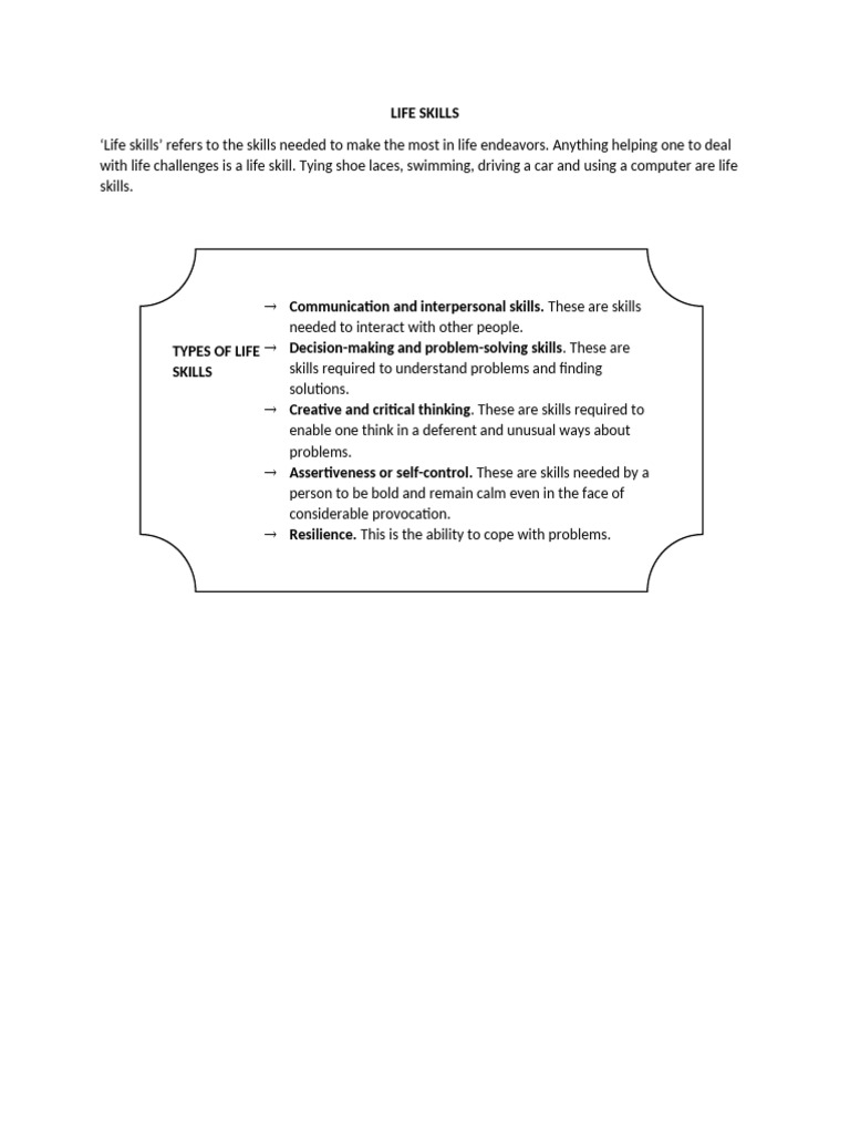Life Skills | PDF