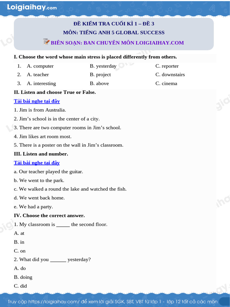 de-thi-hoc-ki-1-tieng-anh-5-global-success-de-so-3-1732606455 (1) | PDF
