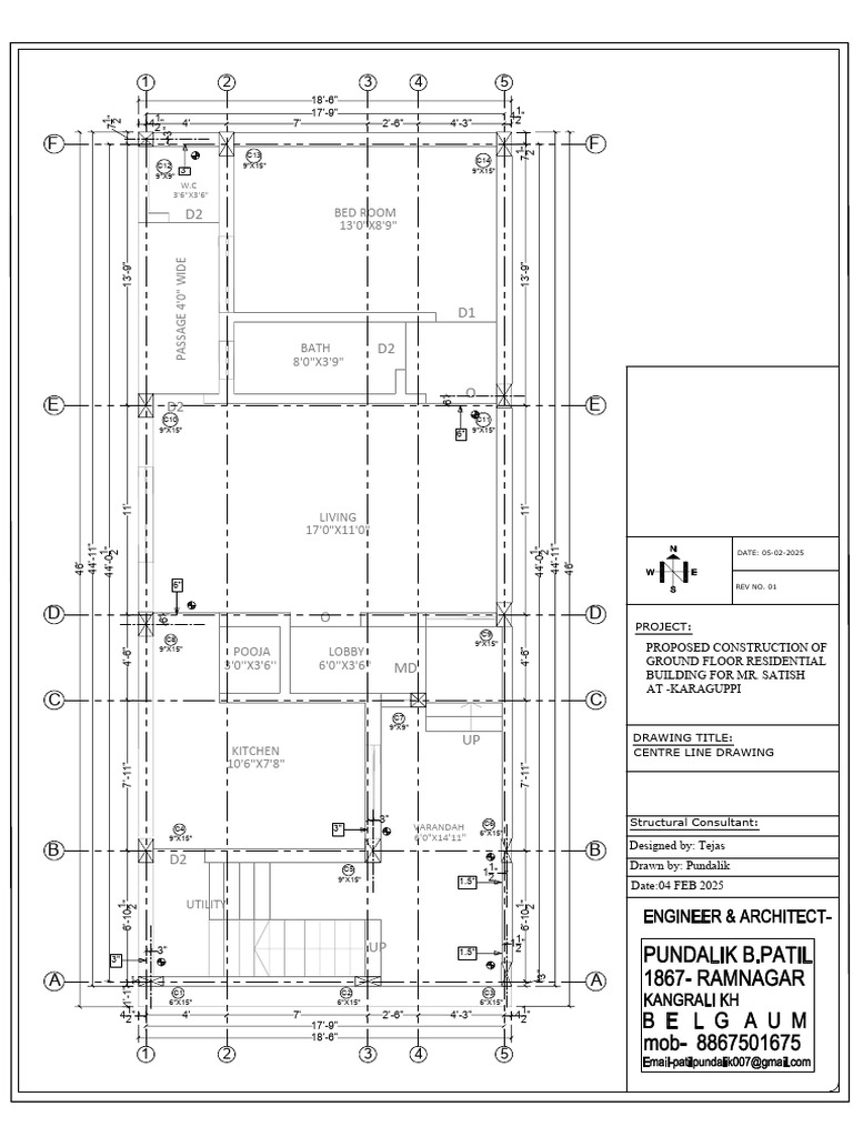 Centre Line Plan For Satish | PDF