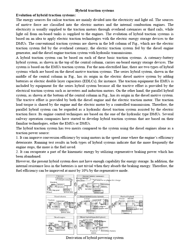 Hybrid Traction Systems | PDF | Hybrid Vehicle | Engines