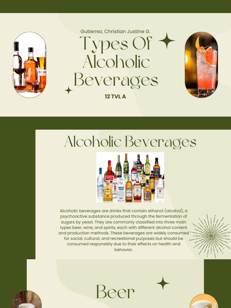 20 Types of Alcoholic Beverages Gutierrez Justine | PDF | Gin | Beer