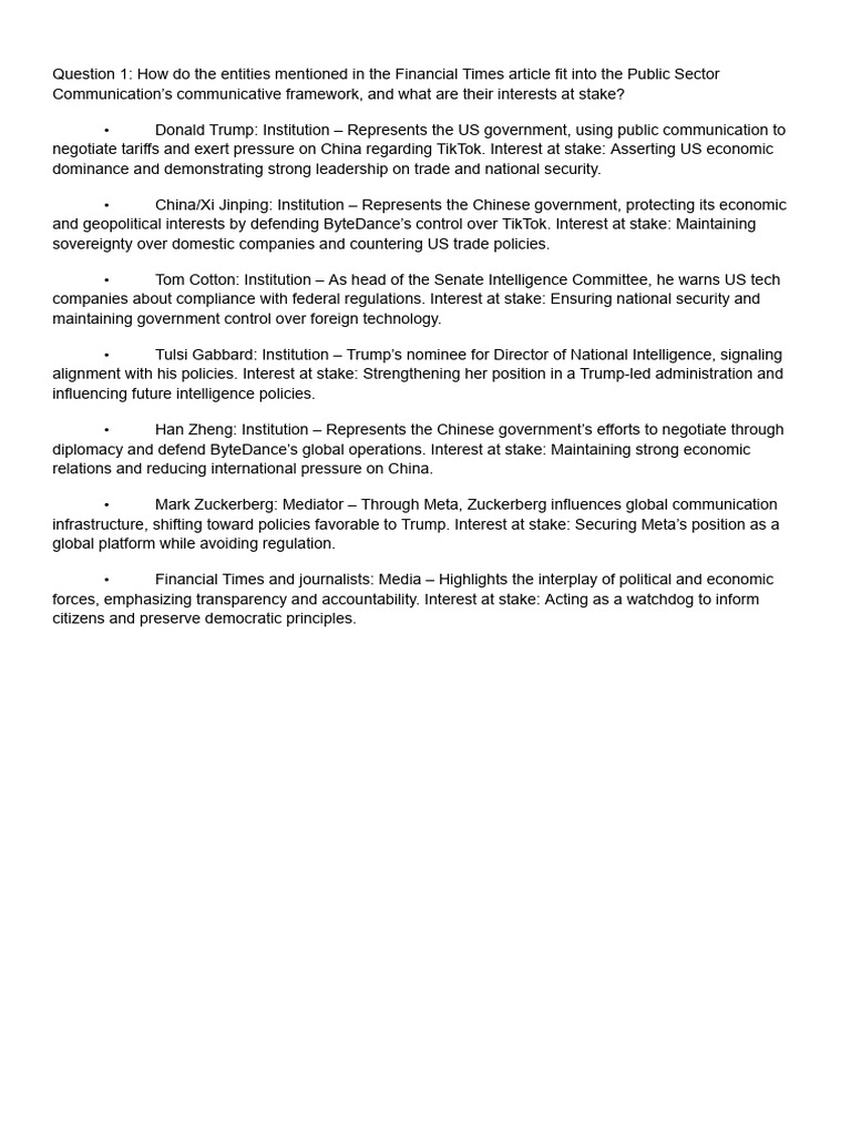 Public Sector Framework Questions | PDF